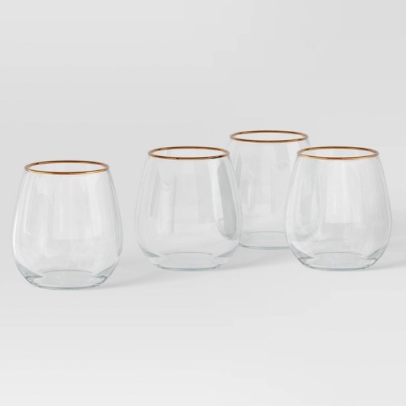 Threshold | Dining | New Threshold 4 Pc Stemless Wine Glass Set Wgold ...
